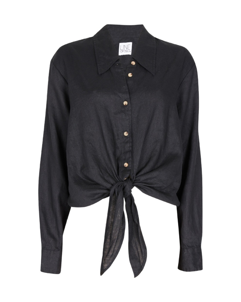 Venus Linen Blouse Black LineOfOslo - D UNIKE!